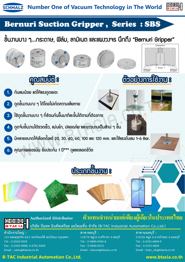 QB1001 - Schmalz Floating Suction Cups, Series : SBS - B-TAC INDUSTRIAL ...