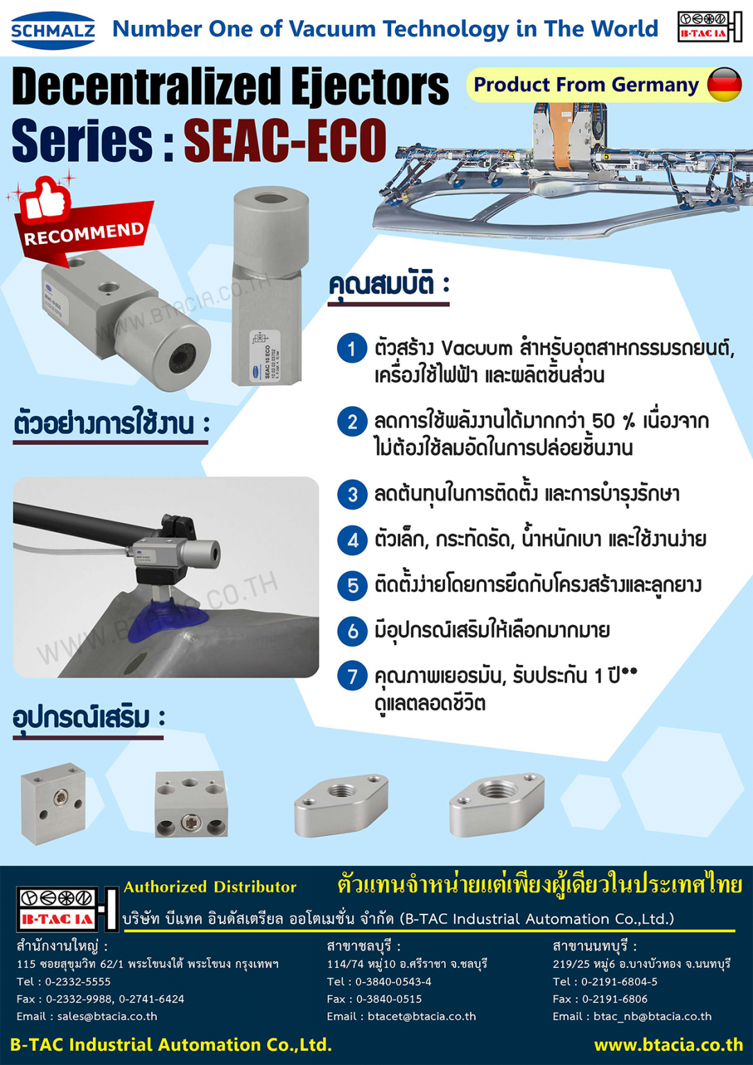 QD2001 - Schmalz Ejectors with Atmospheric Ventilation, Series : SEAC ...