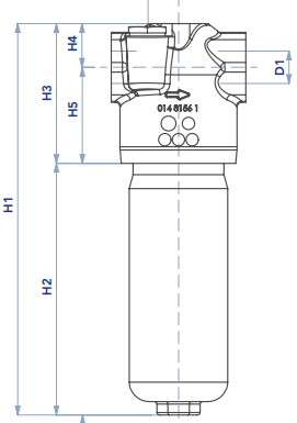 UI201 UFI Pressure Line Filter, Port Size : 1/2" to 1-1/2", Element : 5 ...